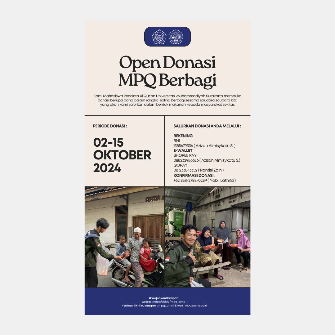 Open Donasi MPQ Berbagi | Universitas Muhammadiyah Surakarta